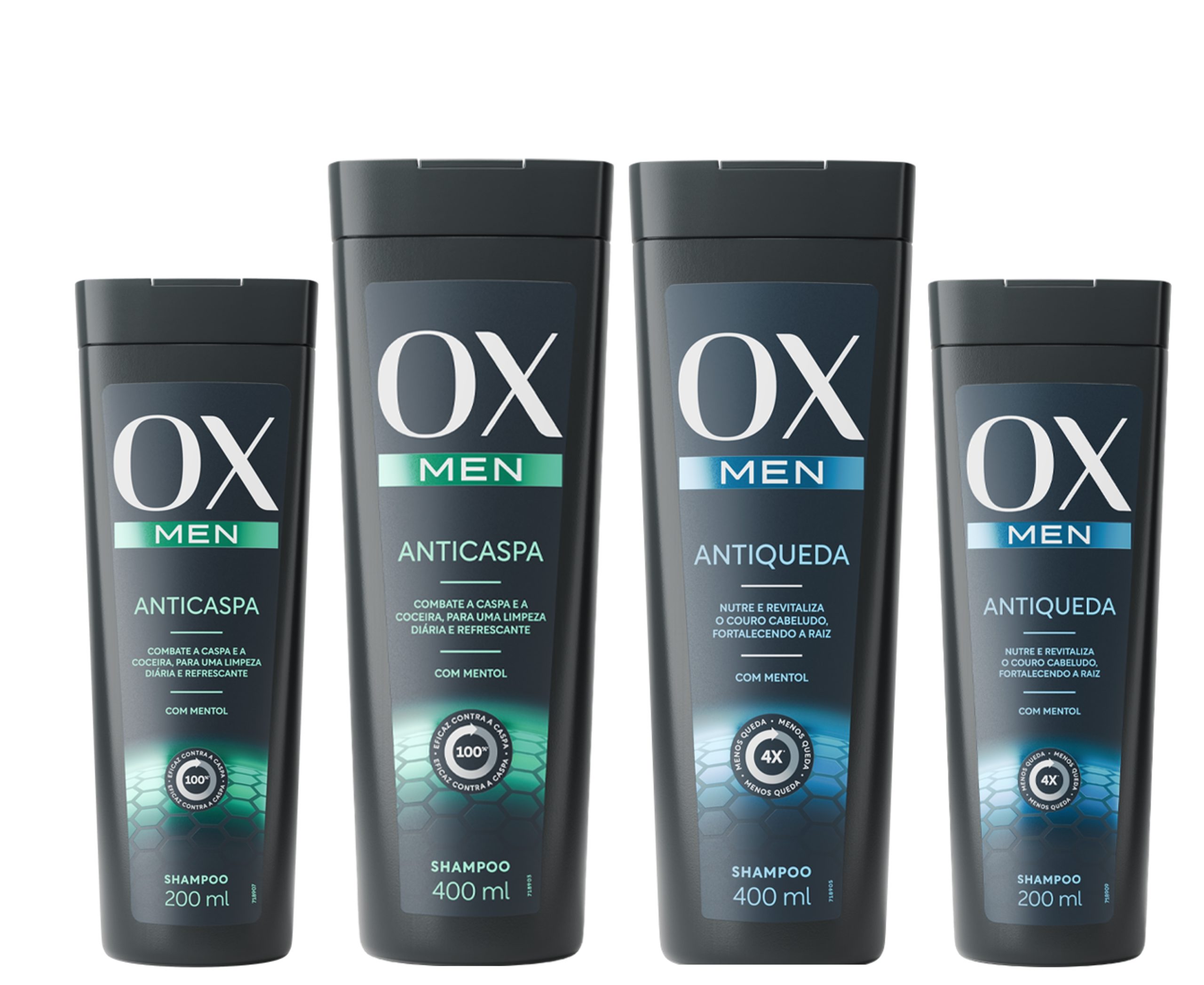 OX lança linha masculina com produtos anticaspa e antiqueda